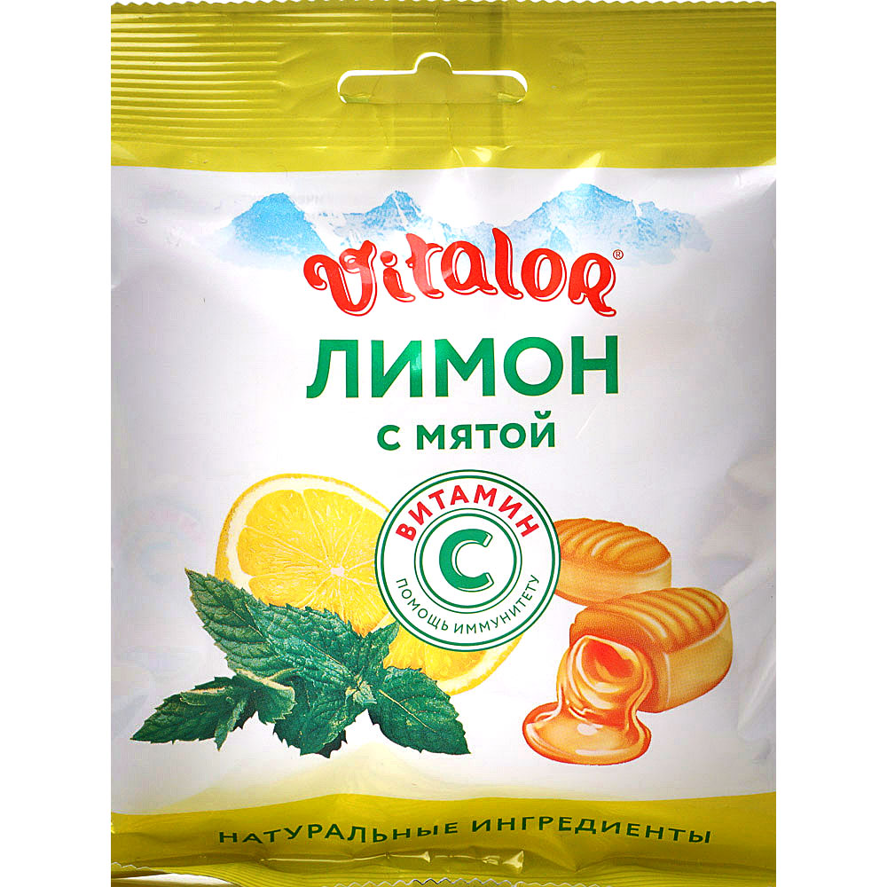 Леденцовая карамель Vitalor 60г Лимон с мятой витамином С купить за 86 ...
