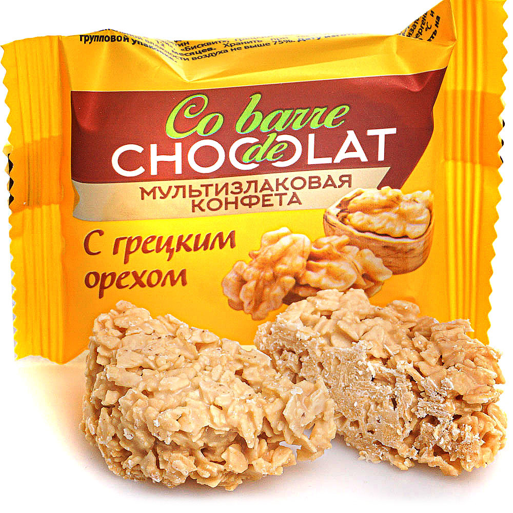 Конфеты злаковые Шоколатье с грецким орехом 250г купить за 227 руб. с ...