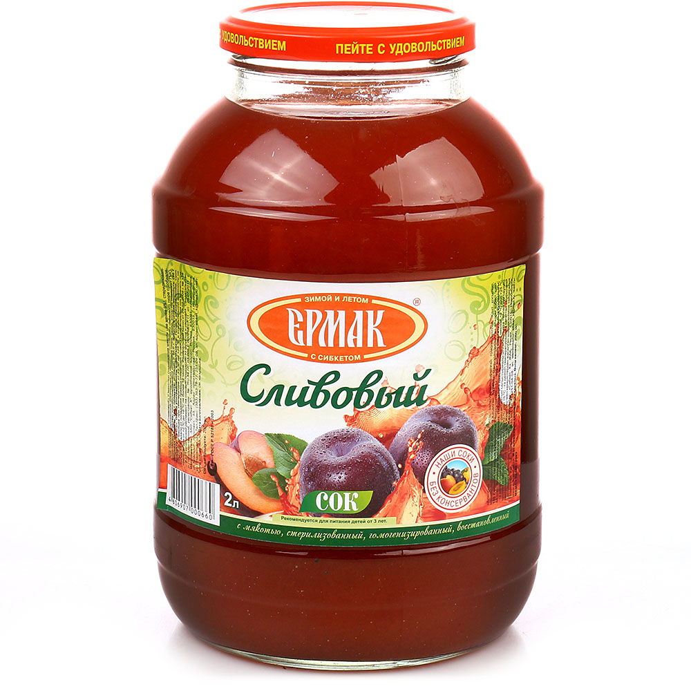Сок Ермак 2л сливовый купить за 99 руб. с доставкой на дом в интернет ...