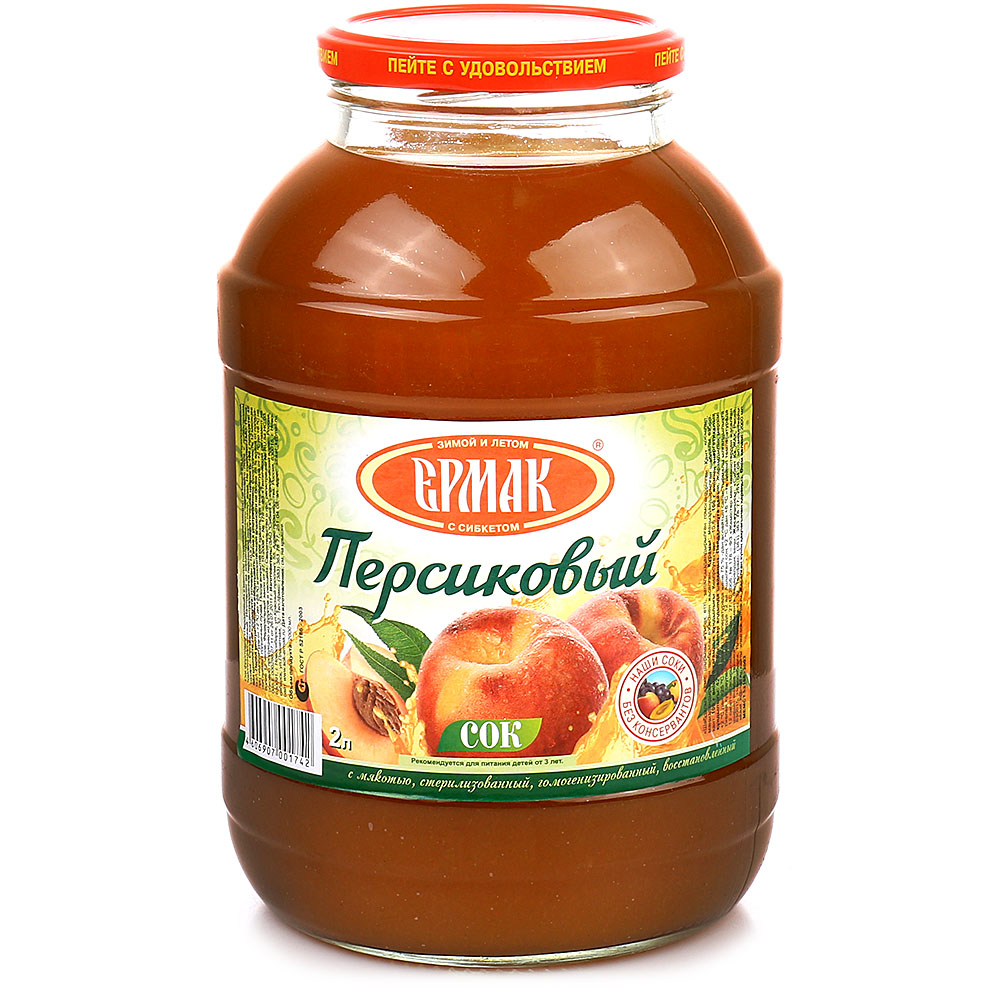 Сок Ермак 2л персиковый купить за 140 руб. с доставкой на дом в ...