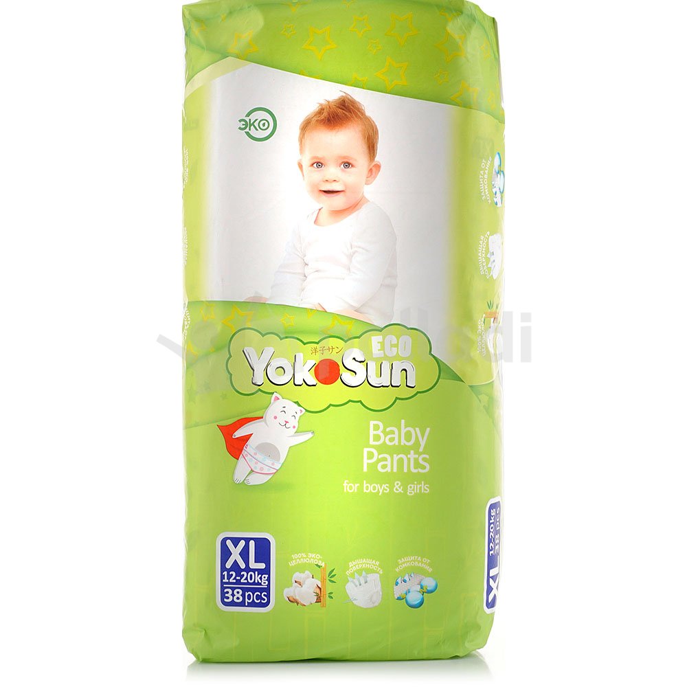 Трусики-подгузники YOKO SUN ECO для детей XL 12-20кг 38шт купить за 976 ...