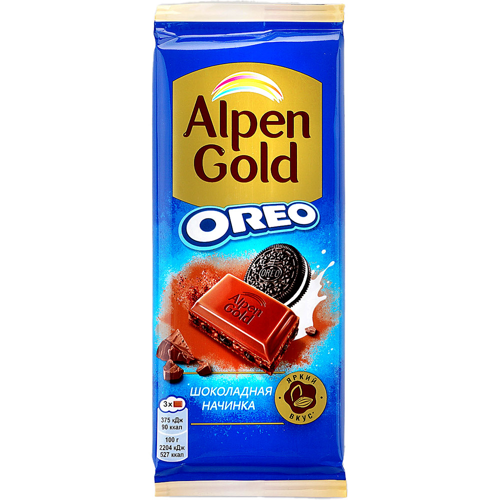 Шоколад Альпен Гольд 85г Oreo с шоколадной начинкой купить за 132 руб ...