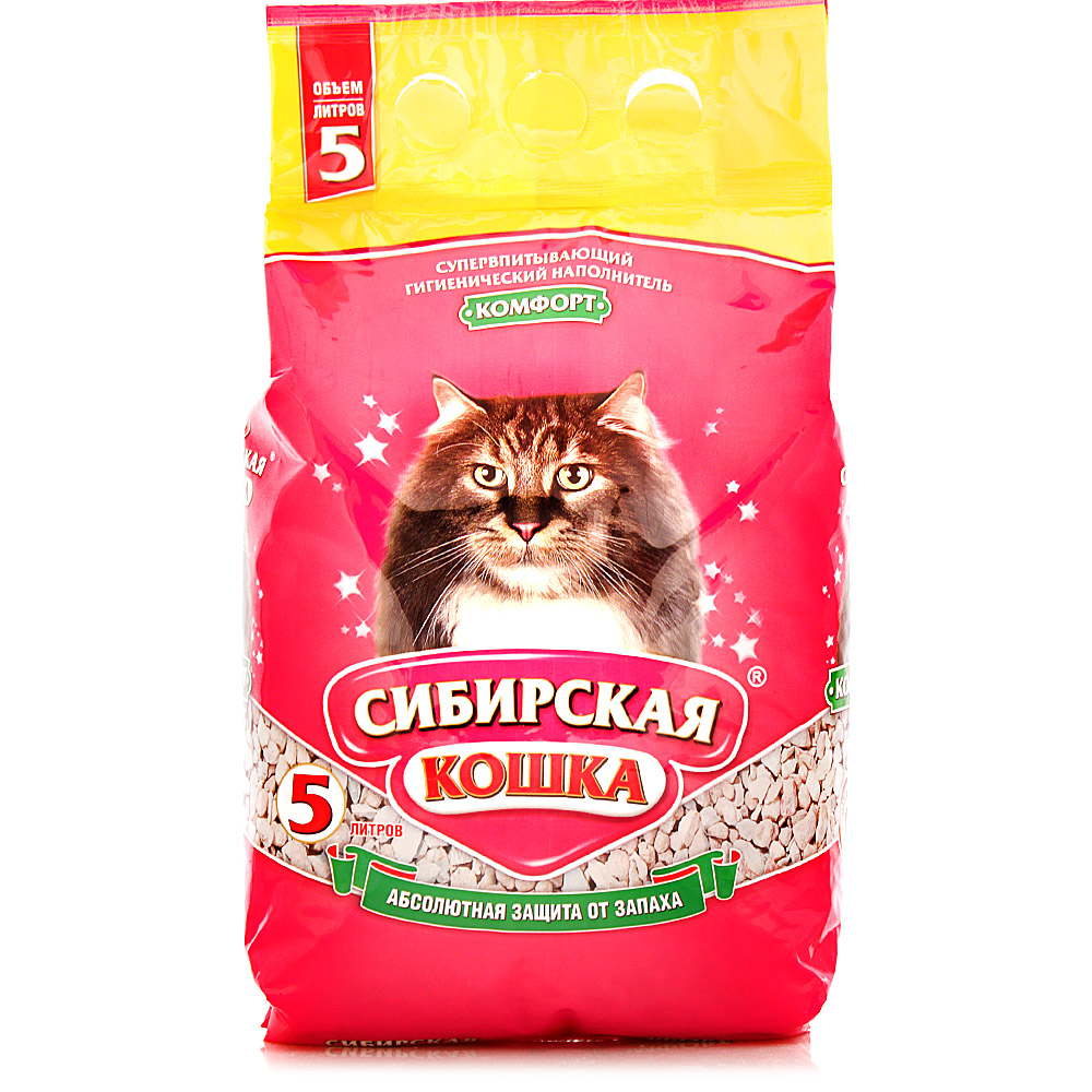 Наполнитель для кошачьих туалетов впитывающий Сибирская кошка Комфорт 5л купить за 362 руб с