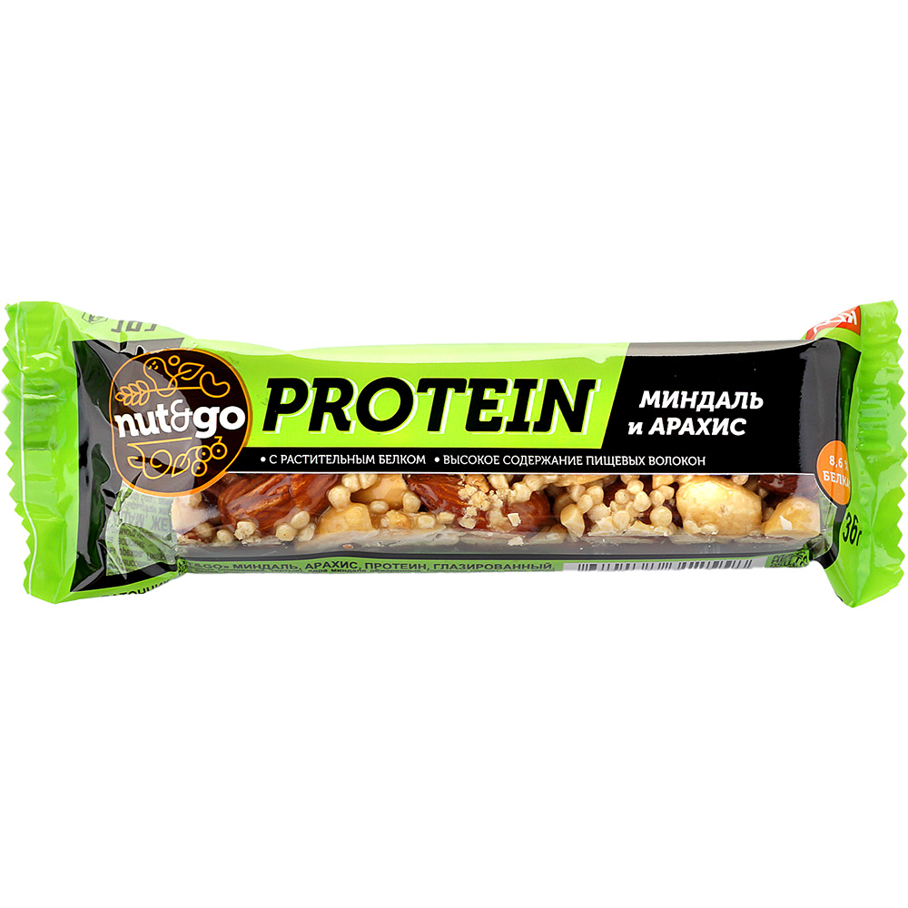 Батончик Protein NUT N GO 40г миндаль арахис купить за 42 руб. с доставкой на дом в интернет ...