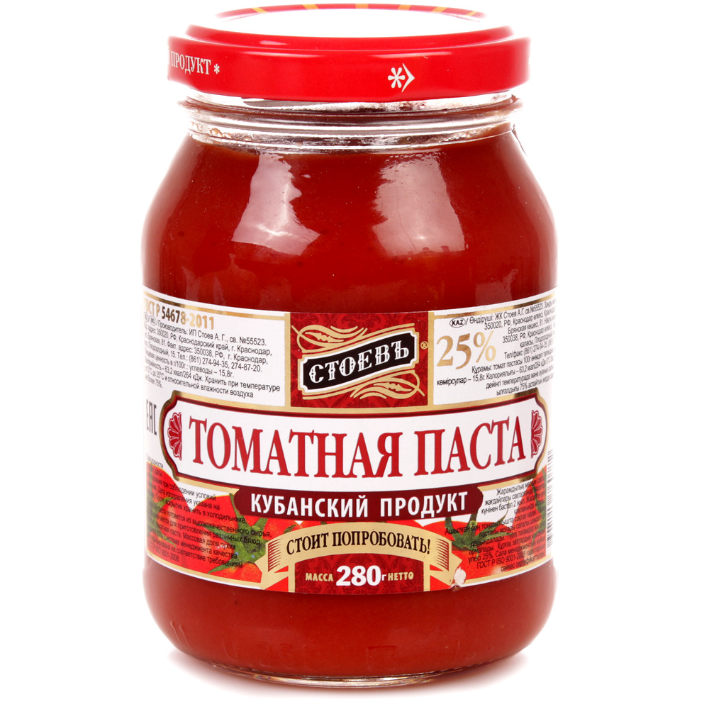 Томатная паста Стоев 280г ст/б купить за 115 руб. с доставкой на дом в ...