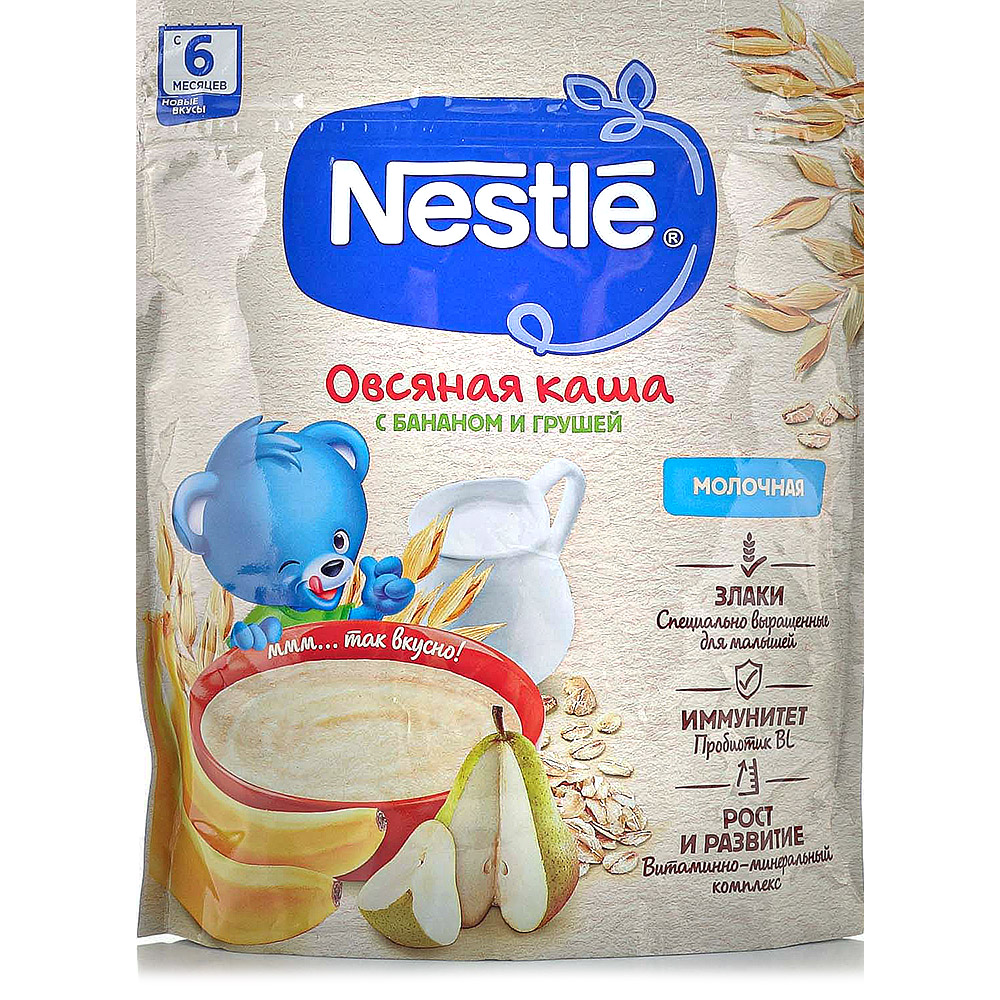 Каша Нестле 200г молочная овсяная с грушей и бананом с 6 месяцев м/у ...