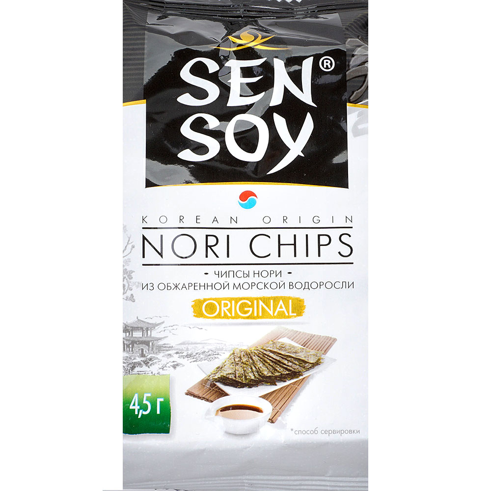 Чипсы Sen Soy Нори из морской капусты 4,5г Оригинал купить за 85 руб. с ...