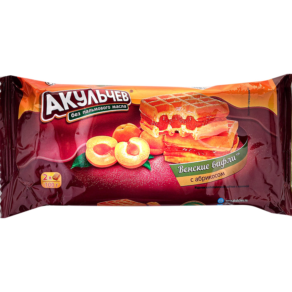 Вафли венские Акульчев 100г с абрикосом купить за 90 руб. с доставкой ...